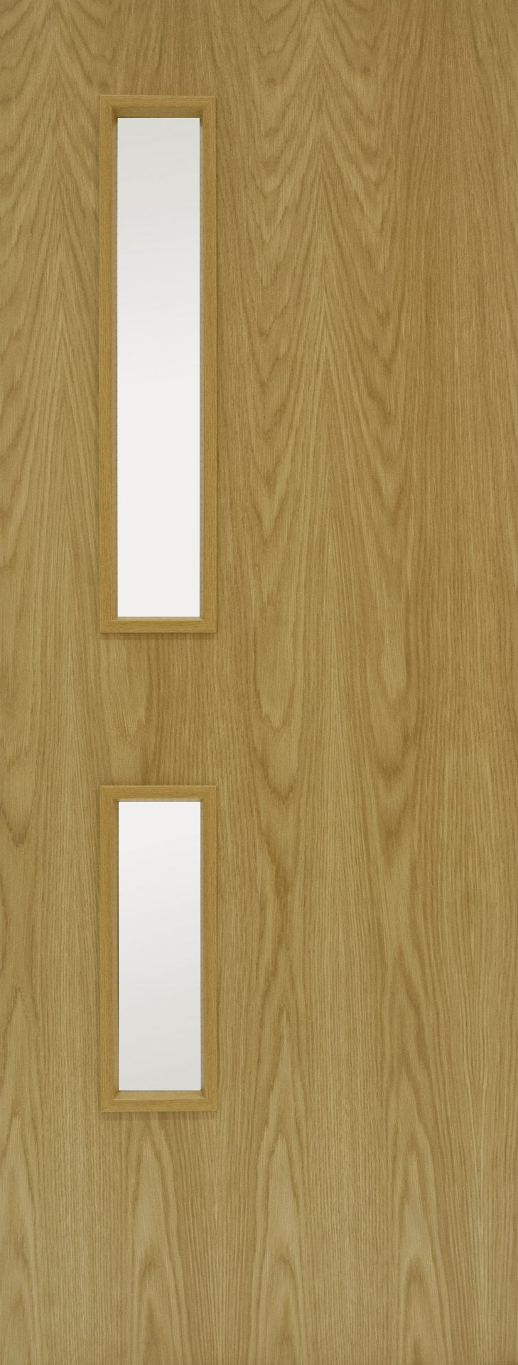FD30 Oak Dual Vision Panel Door – handles&hinges