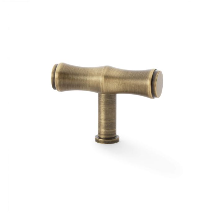 Bamboo T-bar Knob -A&W(Crispin)- Antique Brass – handles&hinges