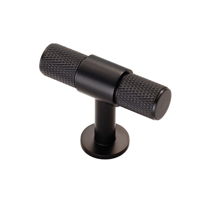 Knurled T-Bar Knob-CB-Matt Black – handles&hinges
